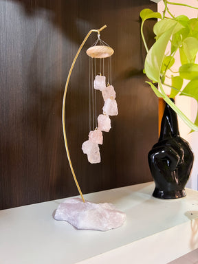 Móbile de Mesa Quartzo Rosa – Âma pedras e cristais